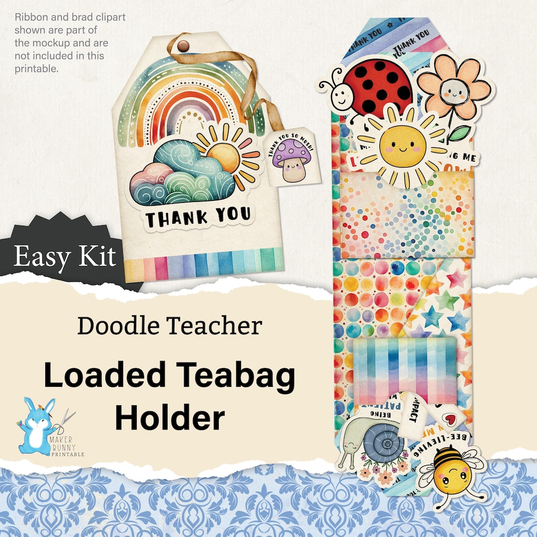 Loaded Teabag Tag - Doodle Teacher Appreciation + Pockets + Ephemera ...