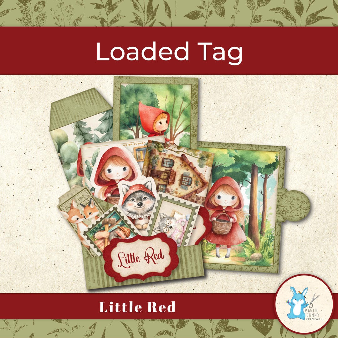 Loaded Tag, Pocket Tags, Red Riding Hood, Fairy Tale, Wolf, Paper Craft ...