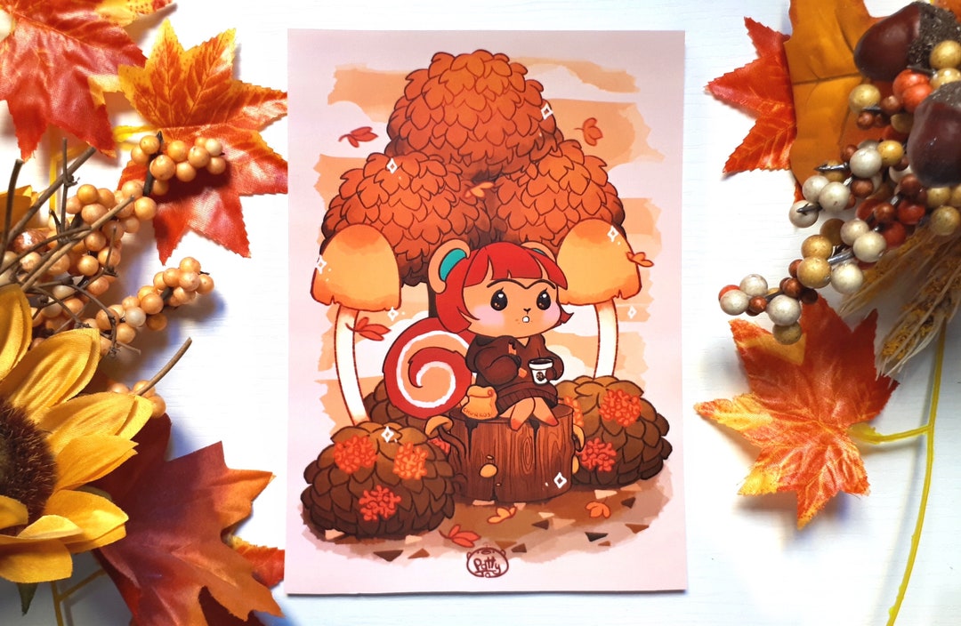 Animal Crossing Print ACNH Hazel, Cashew Autumn AC Print Fanart - Etsy