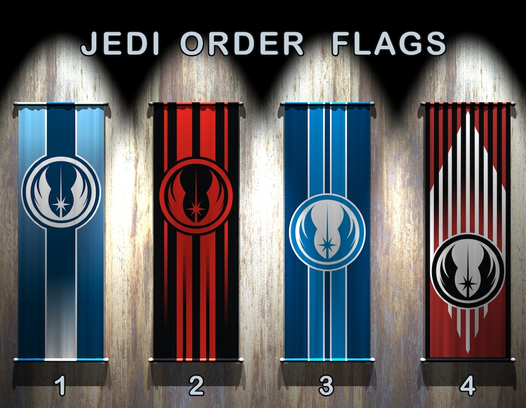 Star Wars Flags With Jedi Order Symbol With Pole / Four - Etsy