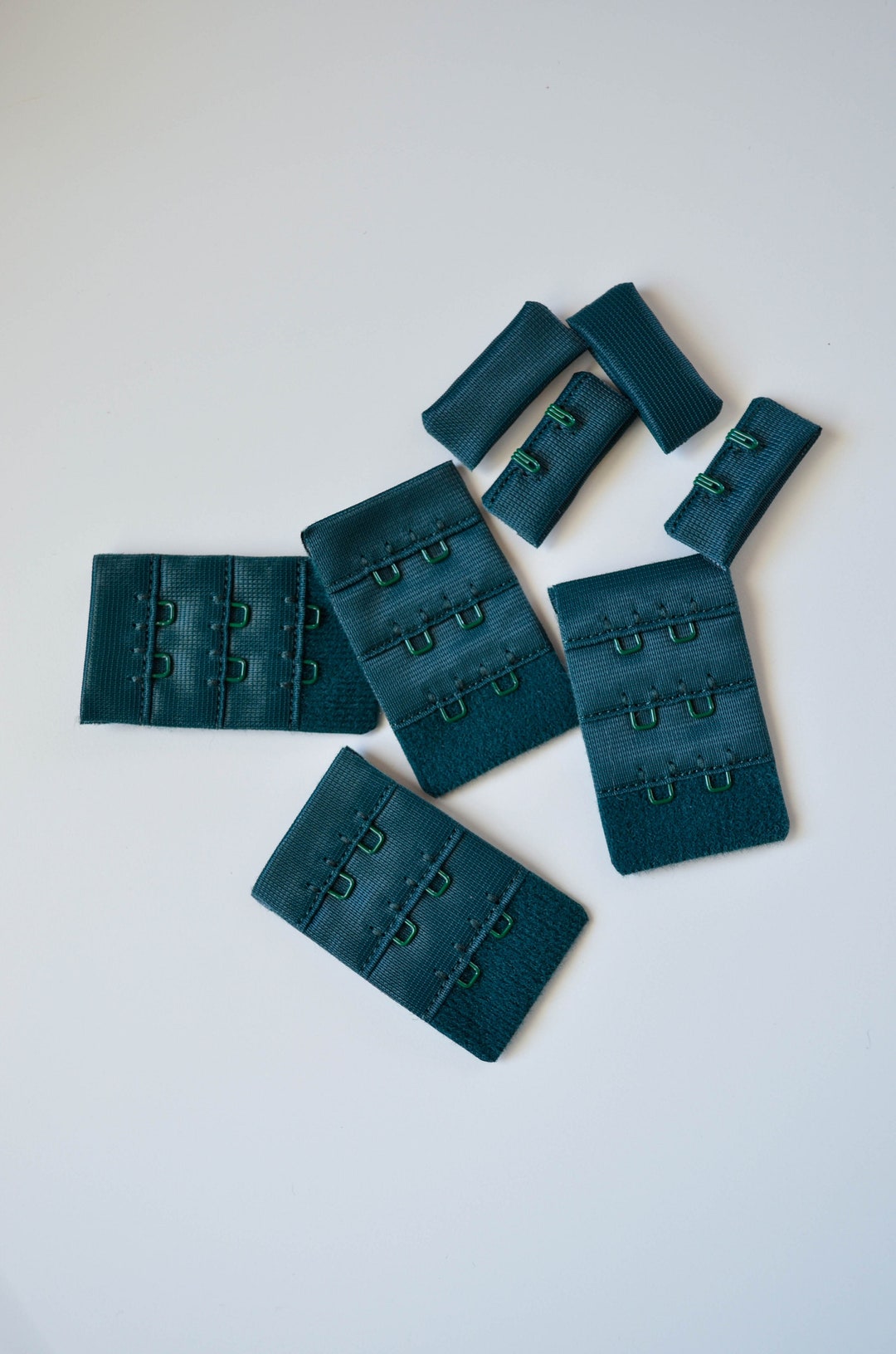 3x2 Hook & Eye Dark Green Fastener for Sewing Lingerie and Bra Making ...