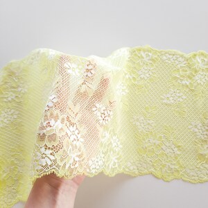 Yellow Lace Trim for Sewing, Soft Stretch Floral Lace for Bra Making ...