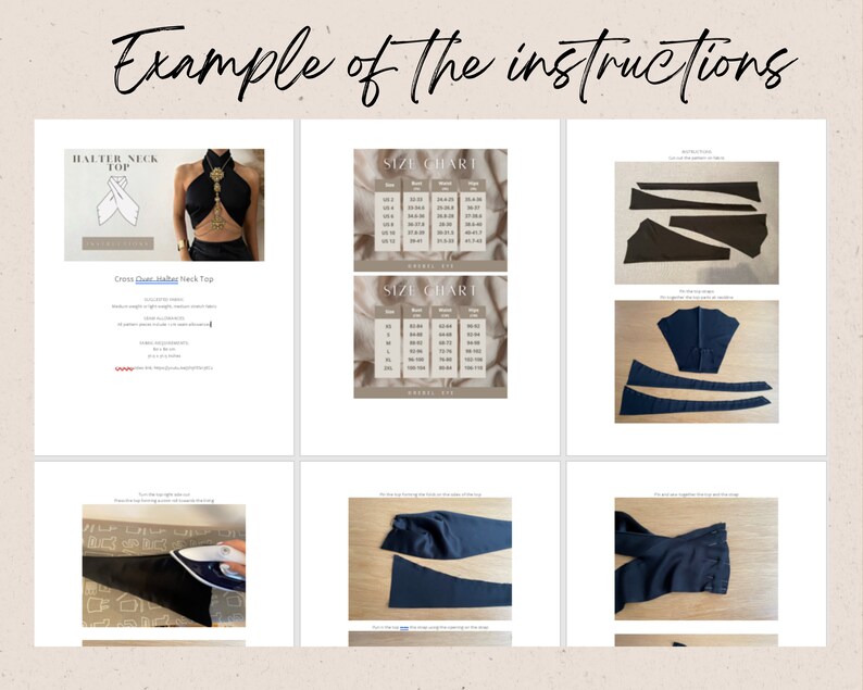Cross Over Halter Neck Top PDF Sewing Pattern Sizes XS-L US - Etsy