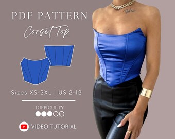 Satin Shirt Top Pdf Sewing Pattern Sizes XS-2XL US 2-12 - Etsy