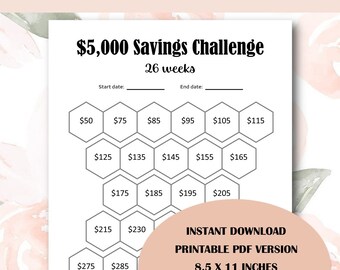 8,000 Savings Challenge in 26 Weeks - Etsy