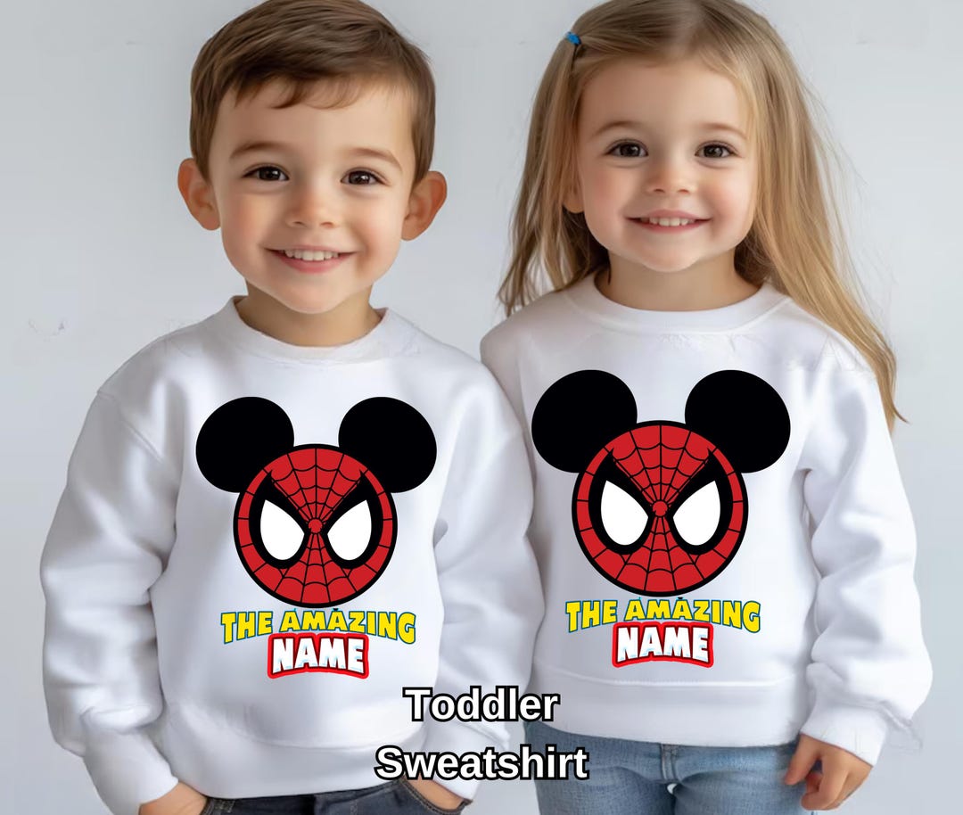 Personalized Mickey Head Spidey Birthday Toddler Sweatshirt,hoodie ...