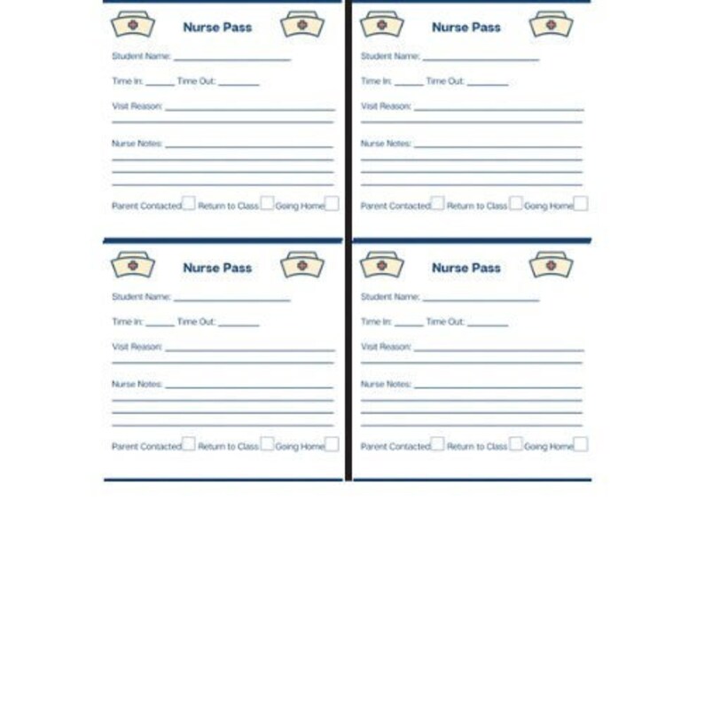 Editable Nurse Pass Template Etsy