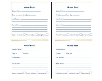 School Nurse Hall Pass - Etsy