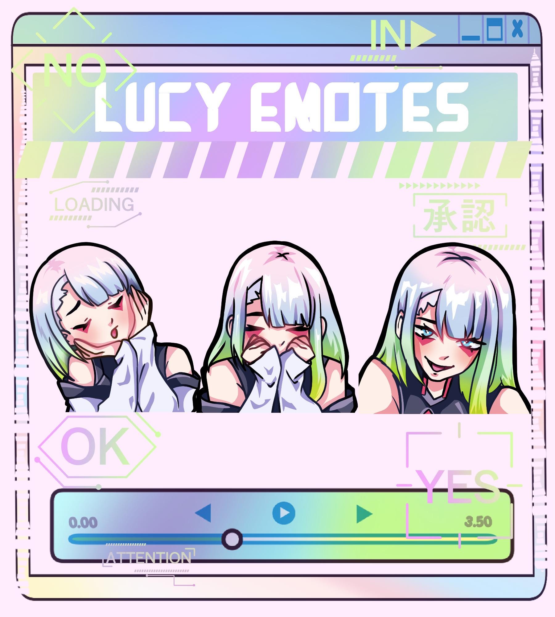 Lucy Emotes/cyberpunk Emotes/cyberpunk Lucy - Etsy
