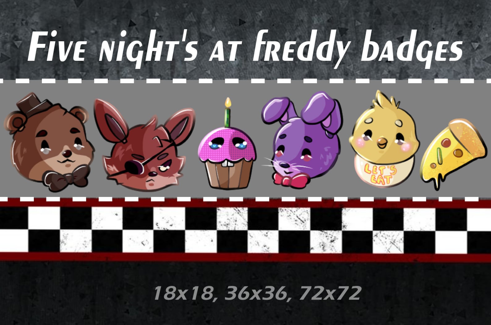 Five Night's at Freddy Badges / Fnaf Badges / Twitch Badges / Fnaf Sub ...