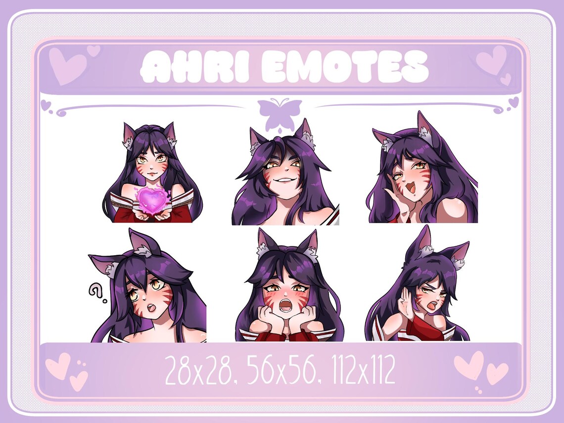 Ahri Emotes, Ahri, Twitch, Twitch Emotes - Etsy