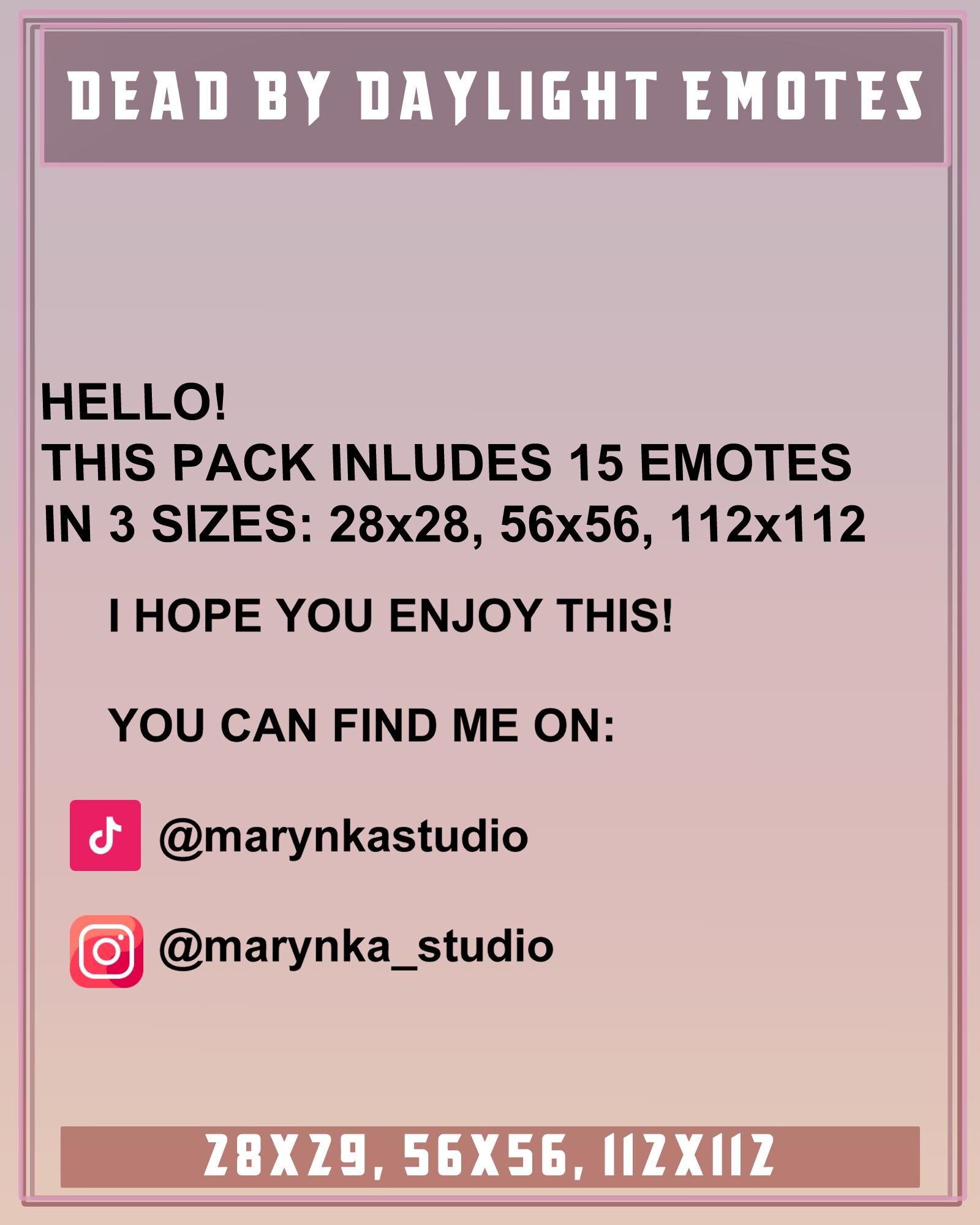 Dead by Daylight Emotes/ Dbd Emoji/ Claudette Dead by Daylight/ Meg ...