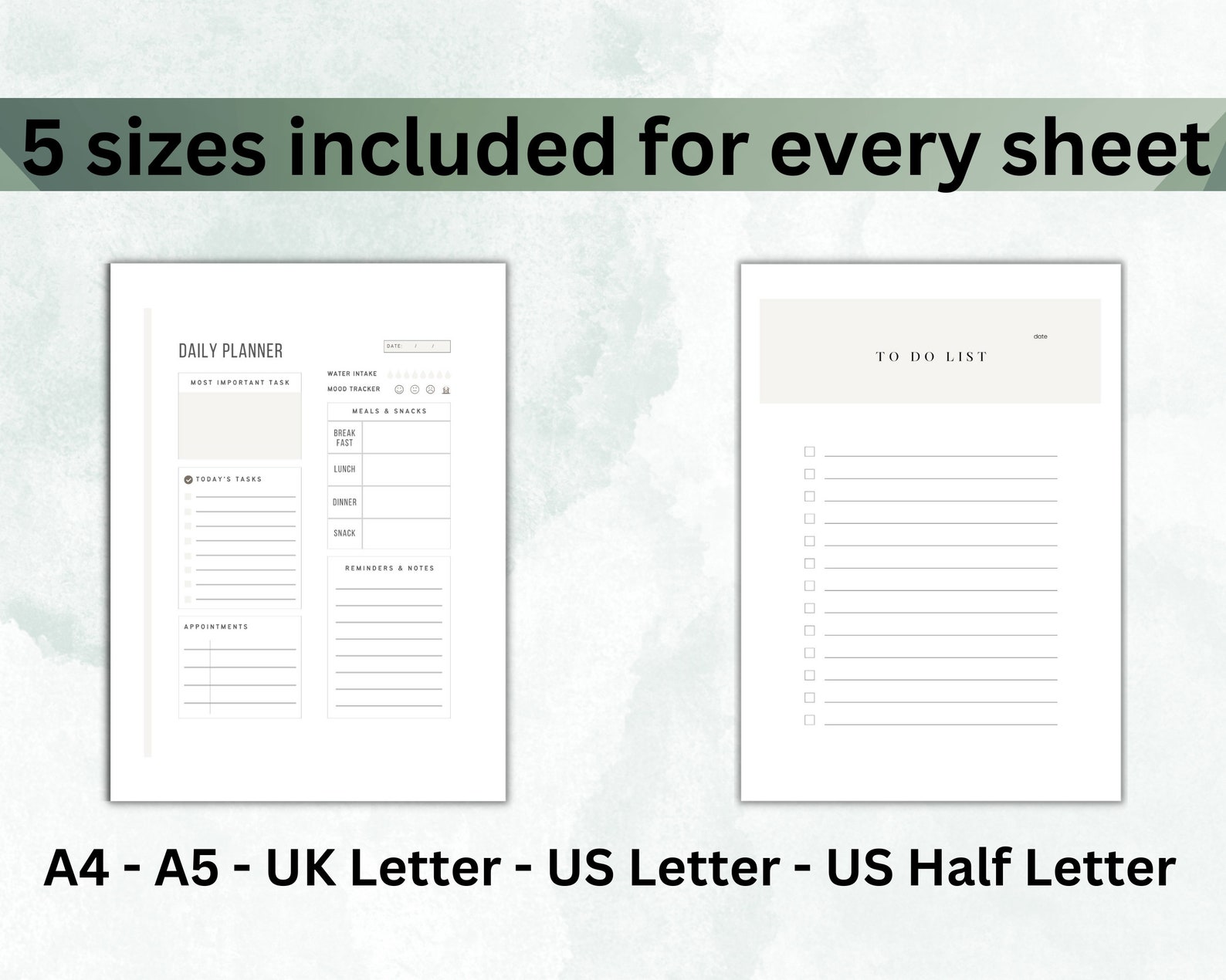 Printable Daily/monthly/yearly Planner | Daily to Do List | Instant ...