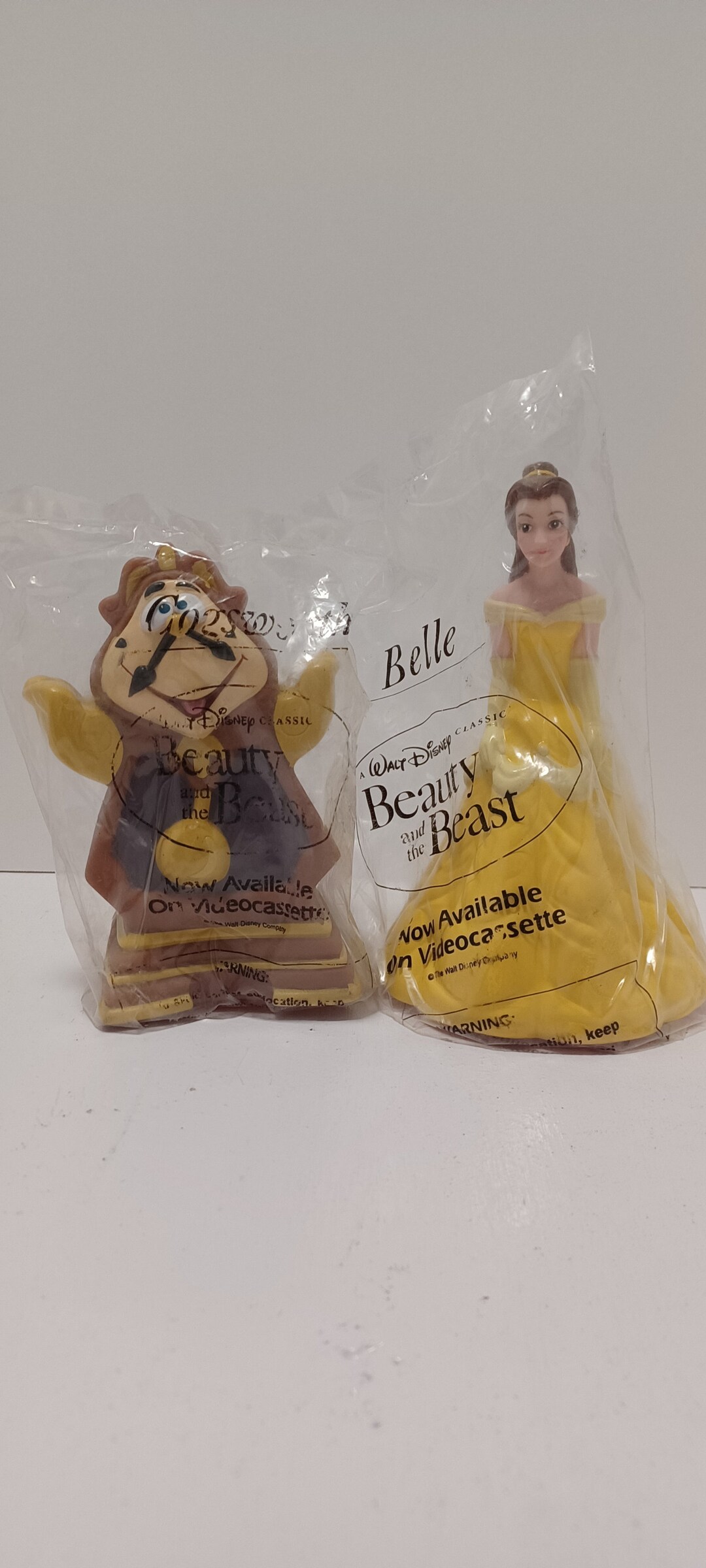 Disney Beauty and the Beast "beauty" & "cogsworth" Rubber Hand Puppet ...