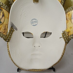 Vintage Venetian Carnival Jester Mask Handmade Signed Floral Cityscape ...