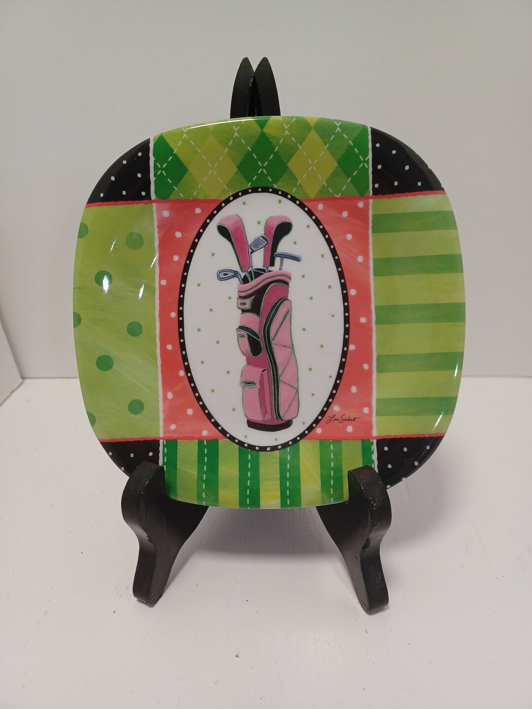 Golf Melamine Snack Plate by Lori Siebert for Keller-charles Pink ...