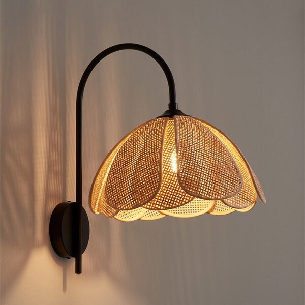 Rattan Wall Light - Etsy