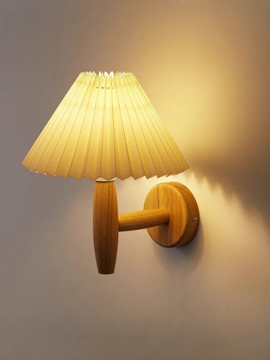 Bedside Wood Wall Sconce Light Bedroom Wall Lamp Living - Etsy