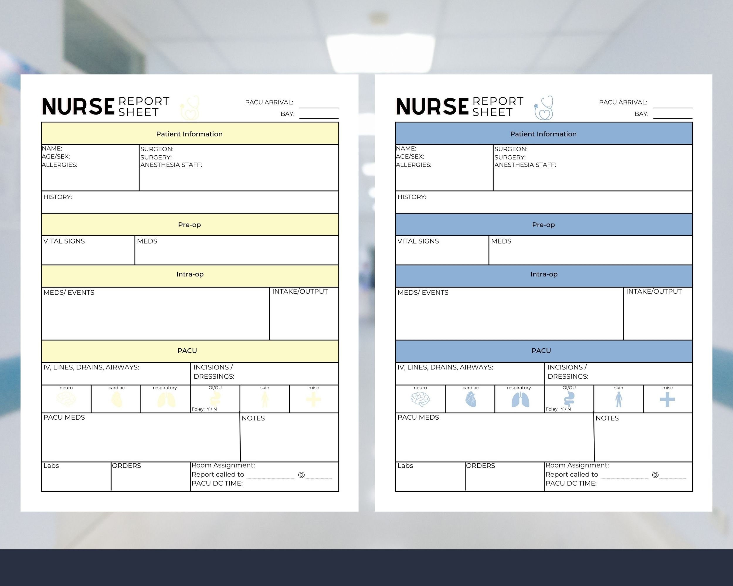 PACU Report Guide Sheet (us Letter/ A4/a5) Hand off Recovery Peri-op ...