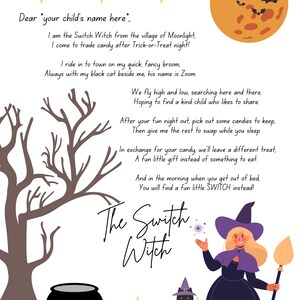 Switch Witch Letter Printable and Editable Template - Etsy