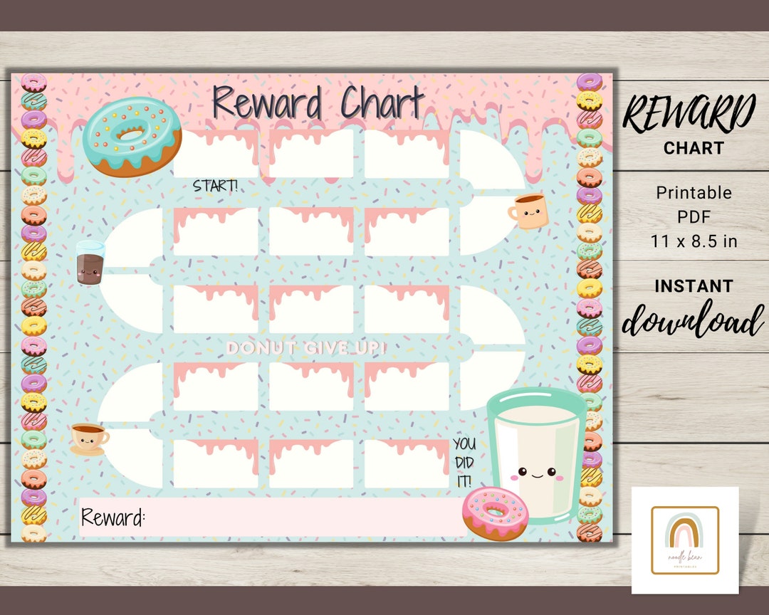 Donut Kids Reward Chart Printable | PDF Instant Download - Etsy