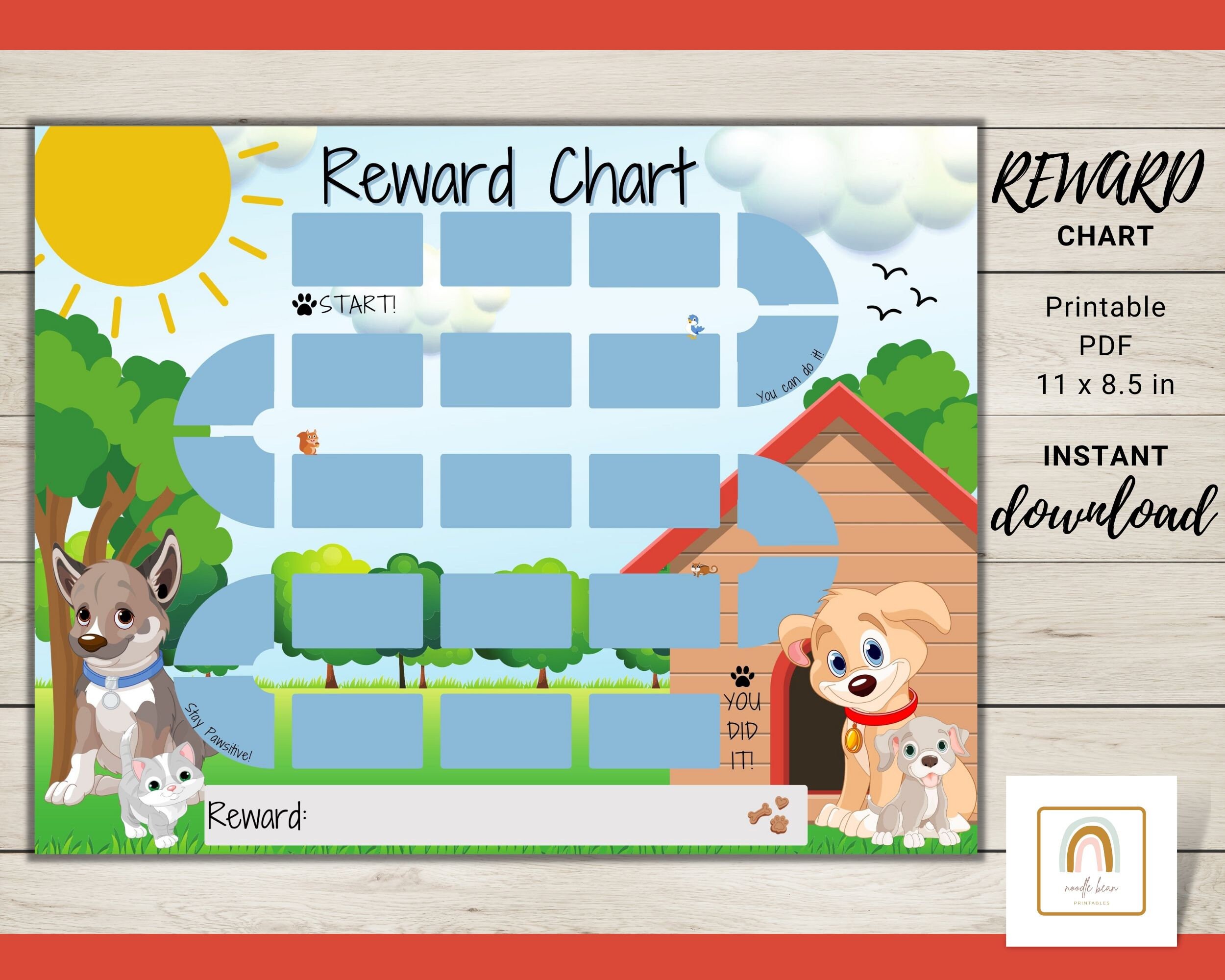 Printable Kids Dog/cat Reward Behavior Chart Instant PDF Download - Etsy