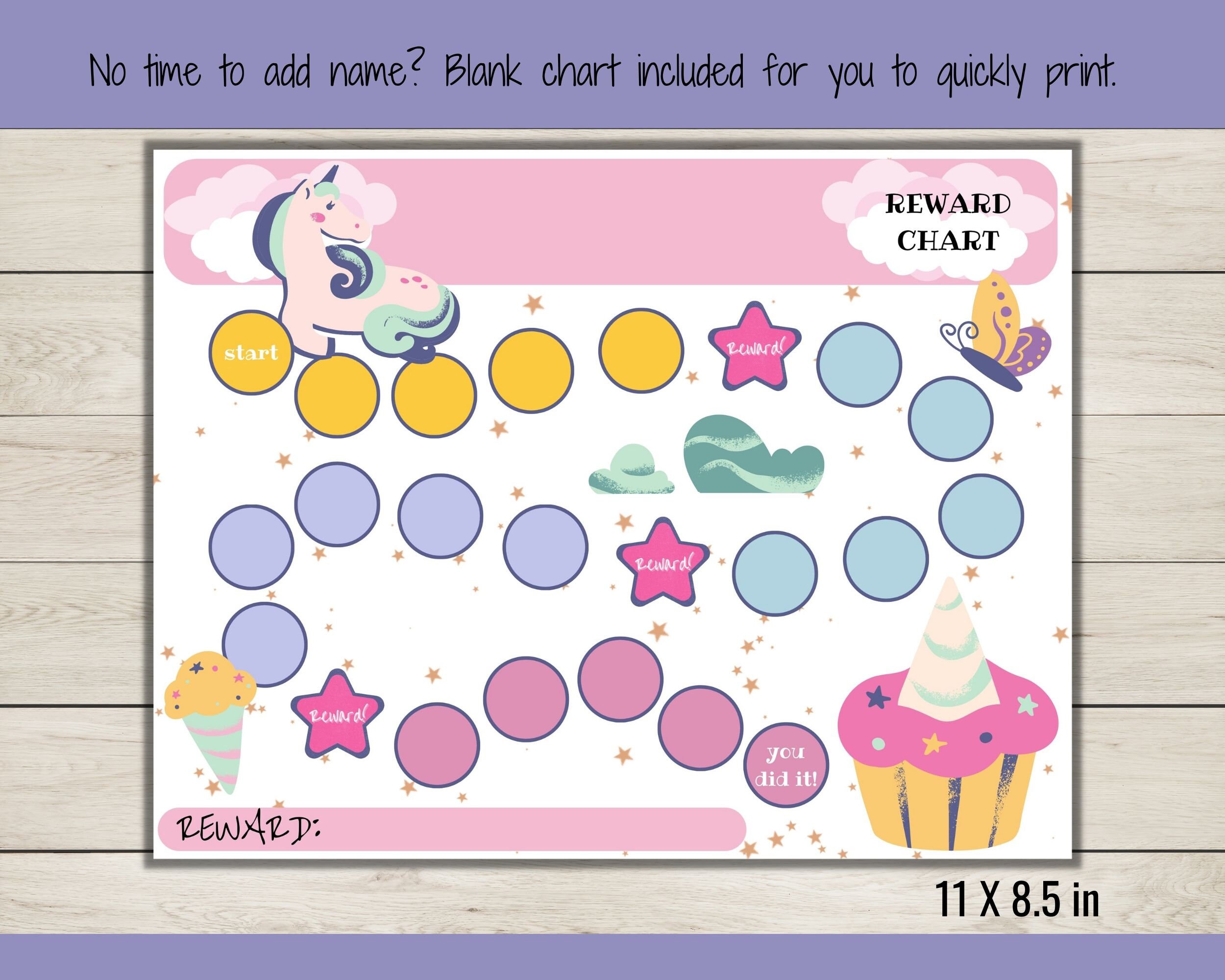 Kids Editable Reward Chart Unicorn Printable Template - Etsy
