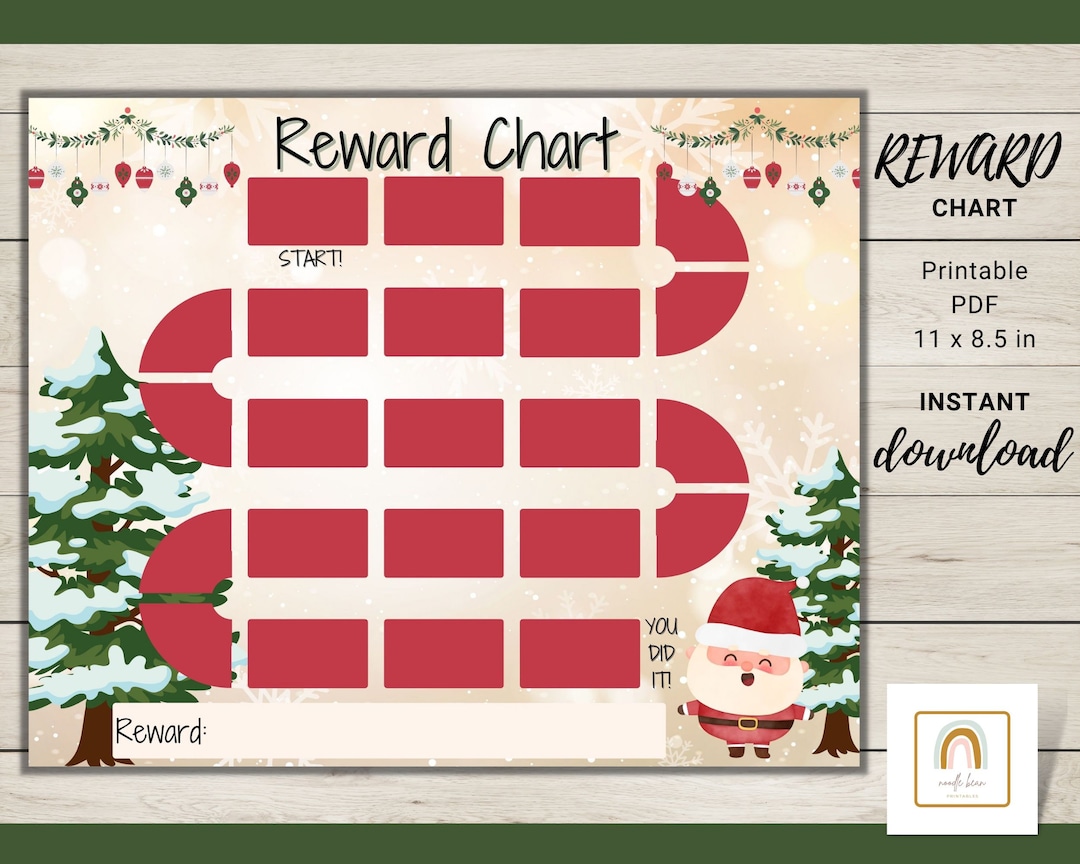 Printable Santa Reward Chart Instant PDF Download - Etsy Canada
