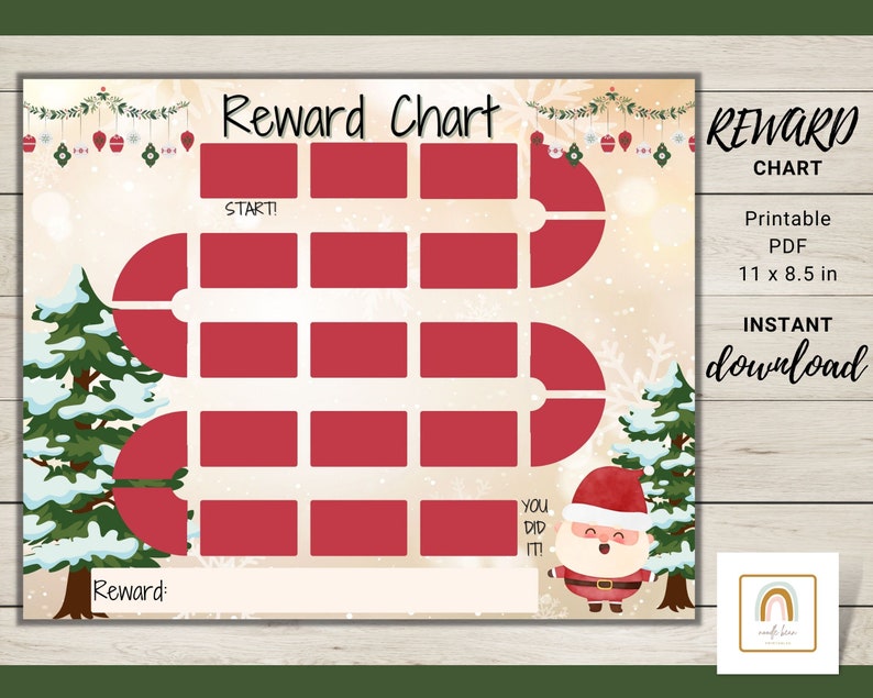 Printable Santa Reward Chart Instant PDF Download - Etsy Canada