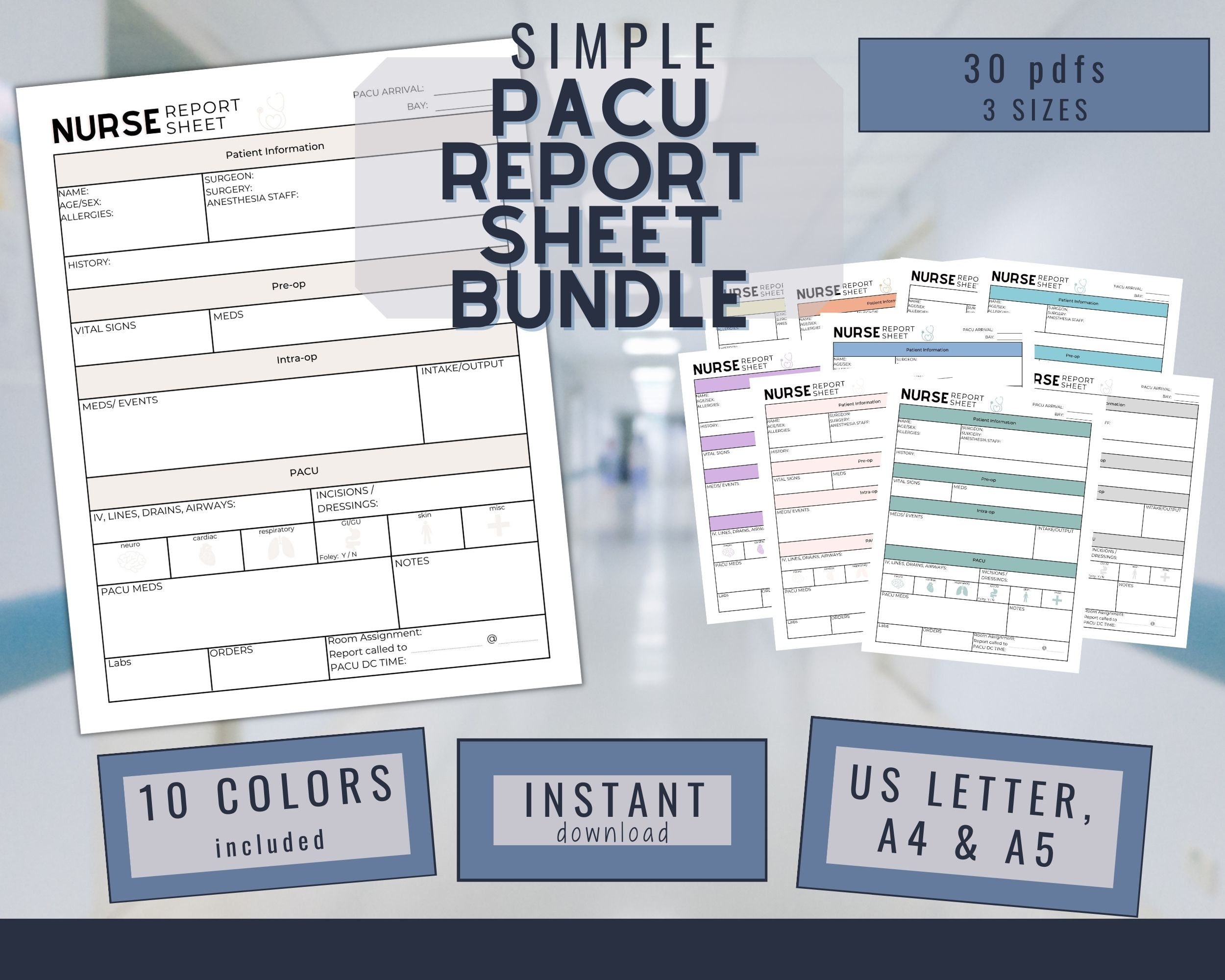 PACU Report Guide Sheet (us Letter/ A4/a5) Hand off Recovery Peri-op ...
