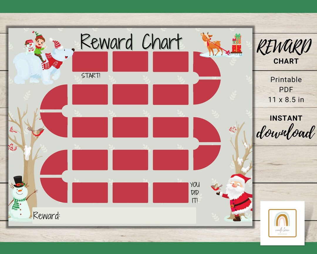 Printable Christmas Reward Chart Instant PDF Download - Etsy