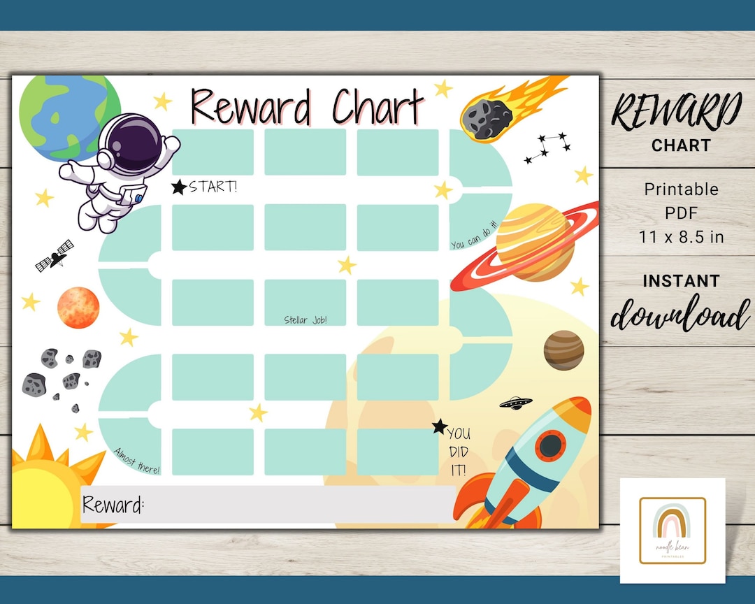 Printable Astronaut Reward Chart for Kids PDF Instant Digital Download ...