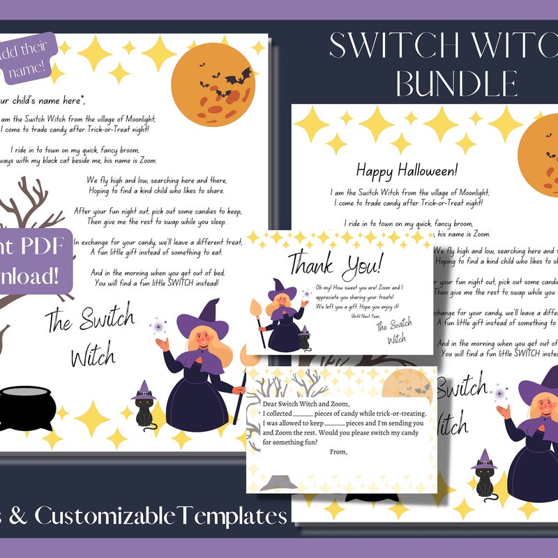 Witch Note Template - Etsy UK