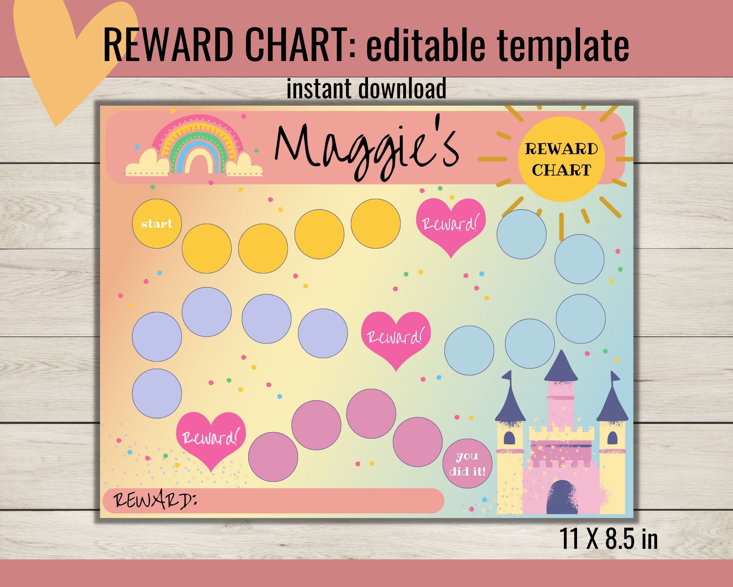 Reward Sticker Template - Etsy