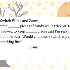 Switch Witch Letter Printable and Editable Template - Etsy