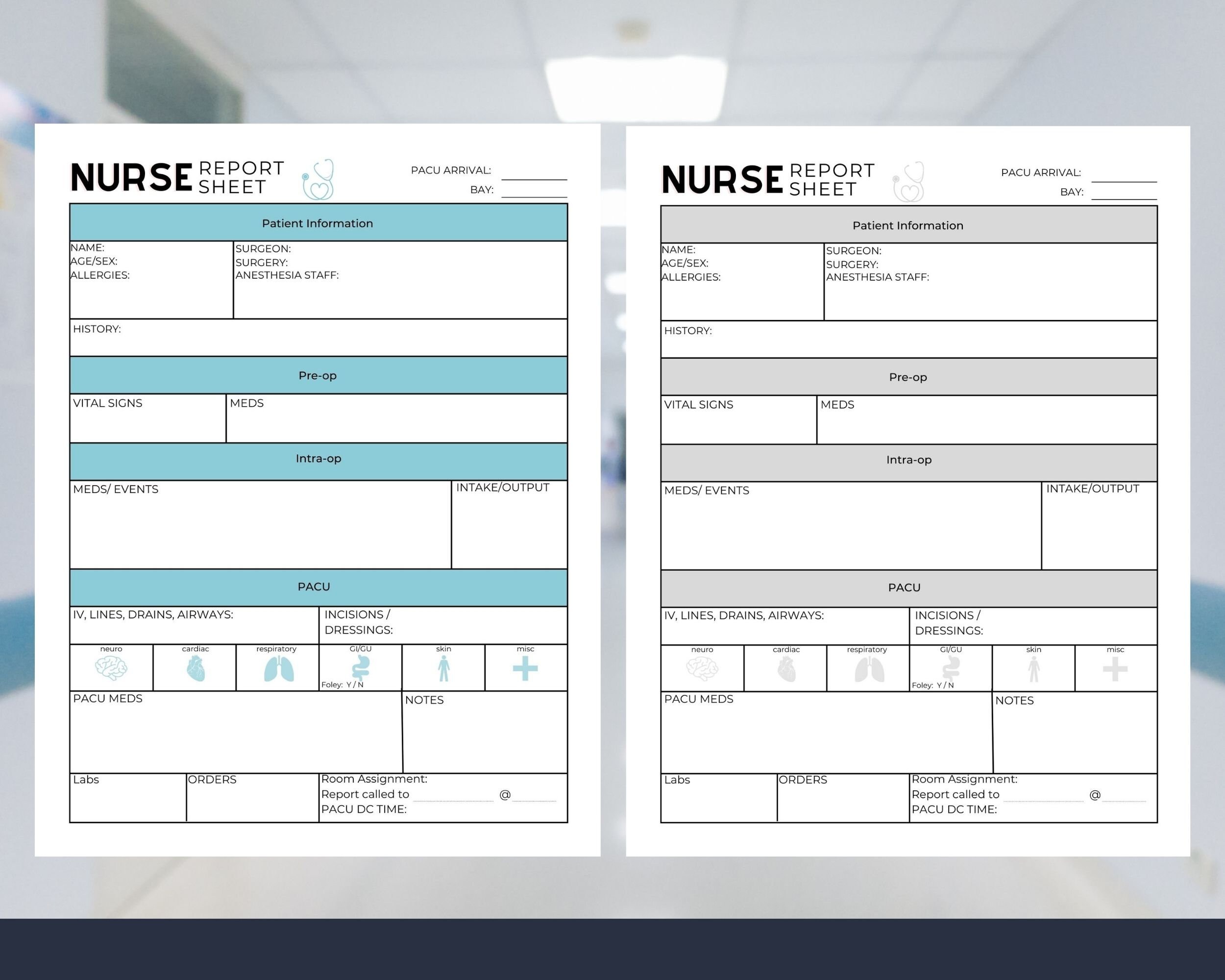 PACU Report Guide Sheet (us Letter/ A4/a5) Hand off Recovery Peri-op ...