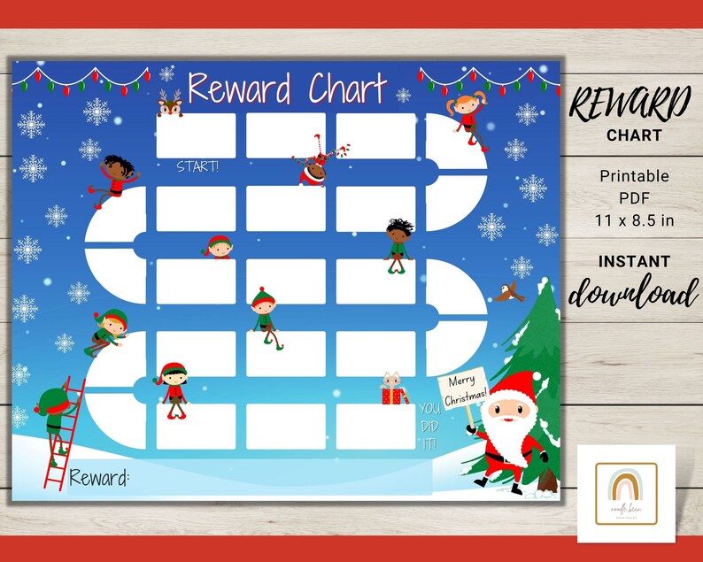 Printable Santa Elves Reward Chart Instant PDF Download - Etsy