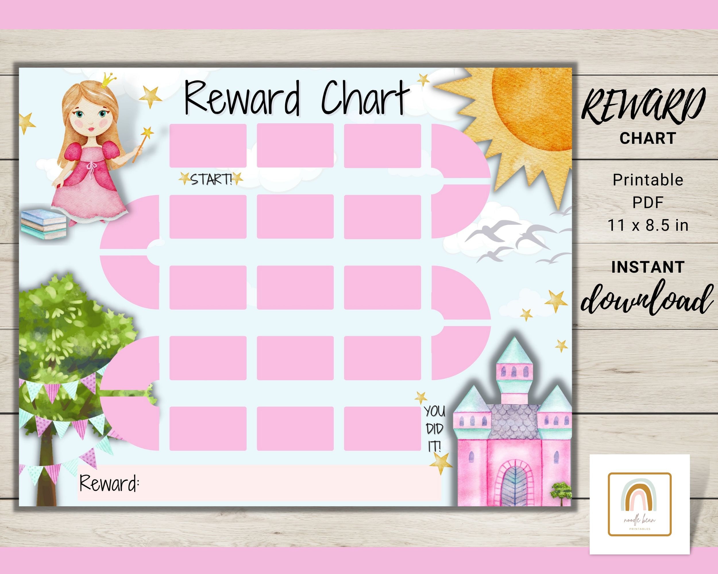 Printable Princess Reward Chart | Instant PDF Download - Etsy