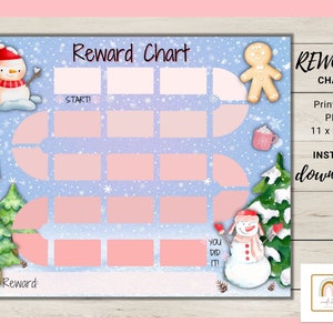 Kids Snowman Reward Chart Printable | Instant PDF Download - Etsy