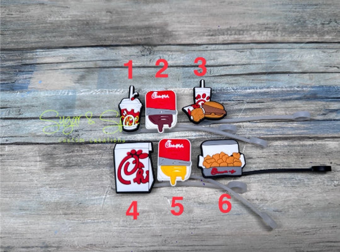 Fast Food Chicken Straw Toppers - Etsy