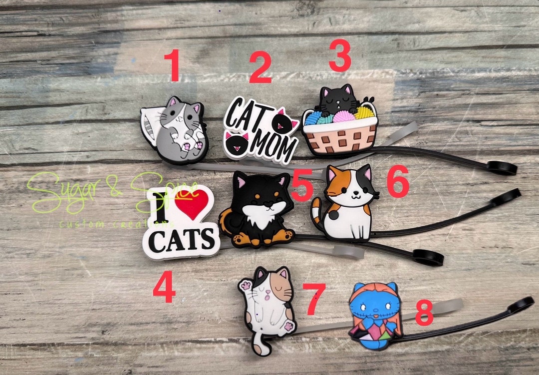 Various Cat Straw Toppers - Etsy