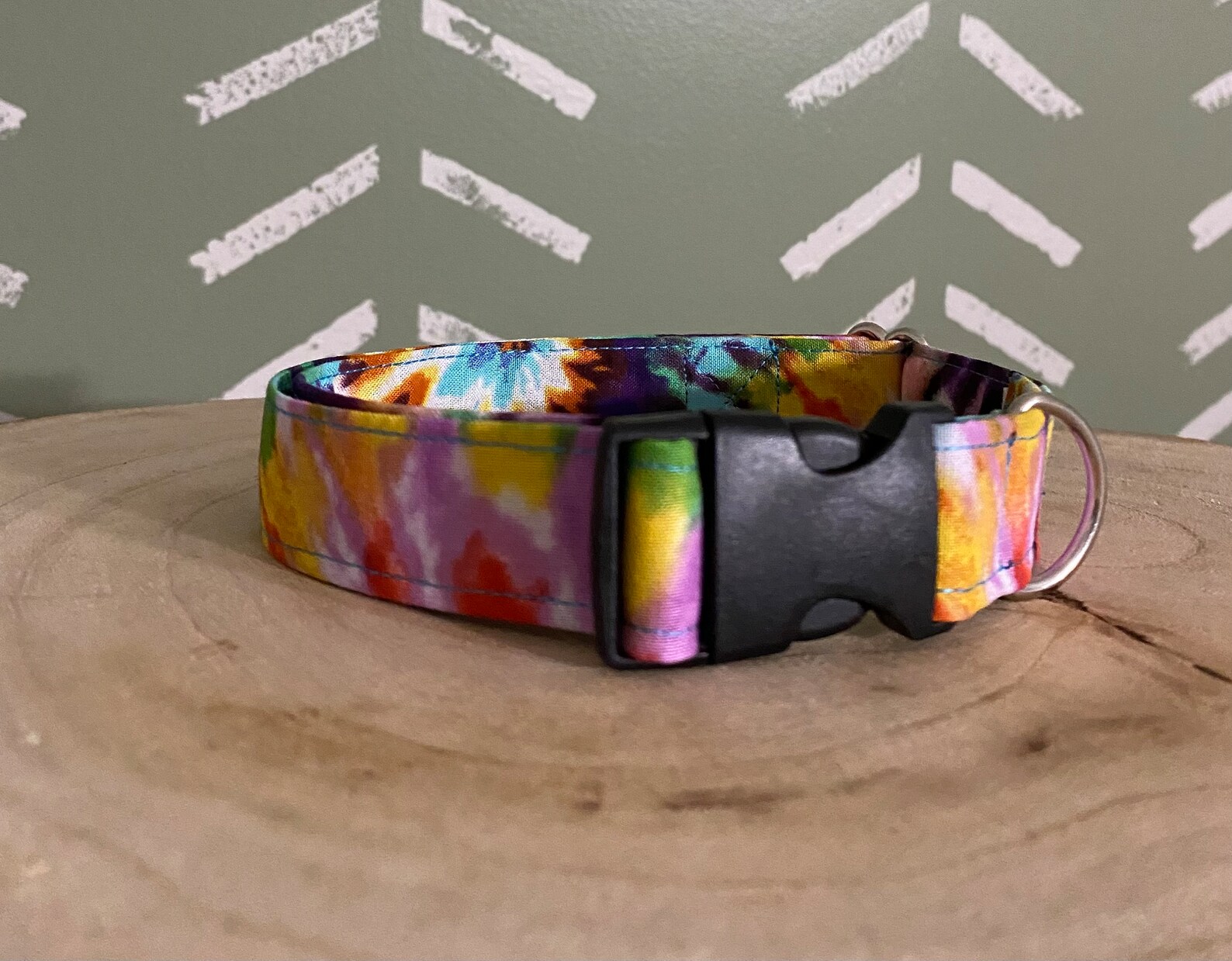 Tie Dye Dog Collar, Multicolored Adjustable Pet Collar, Dixie Lane ...