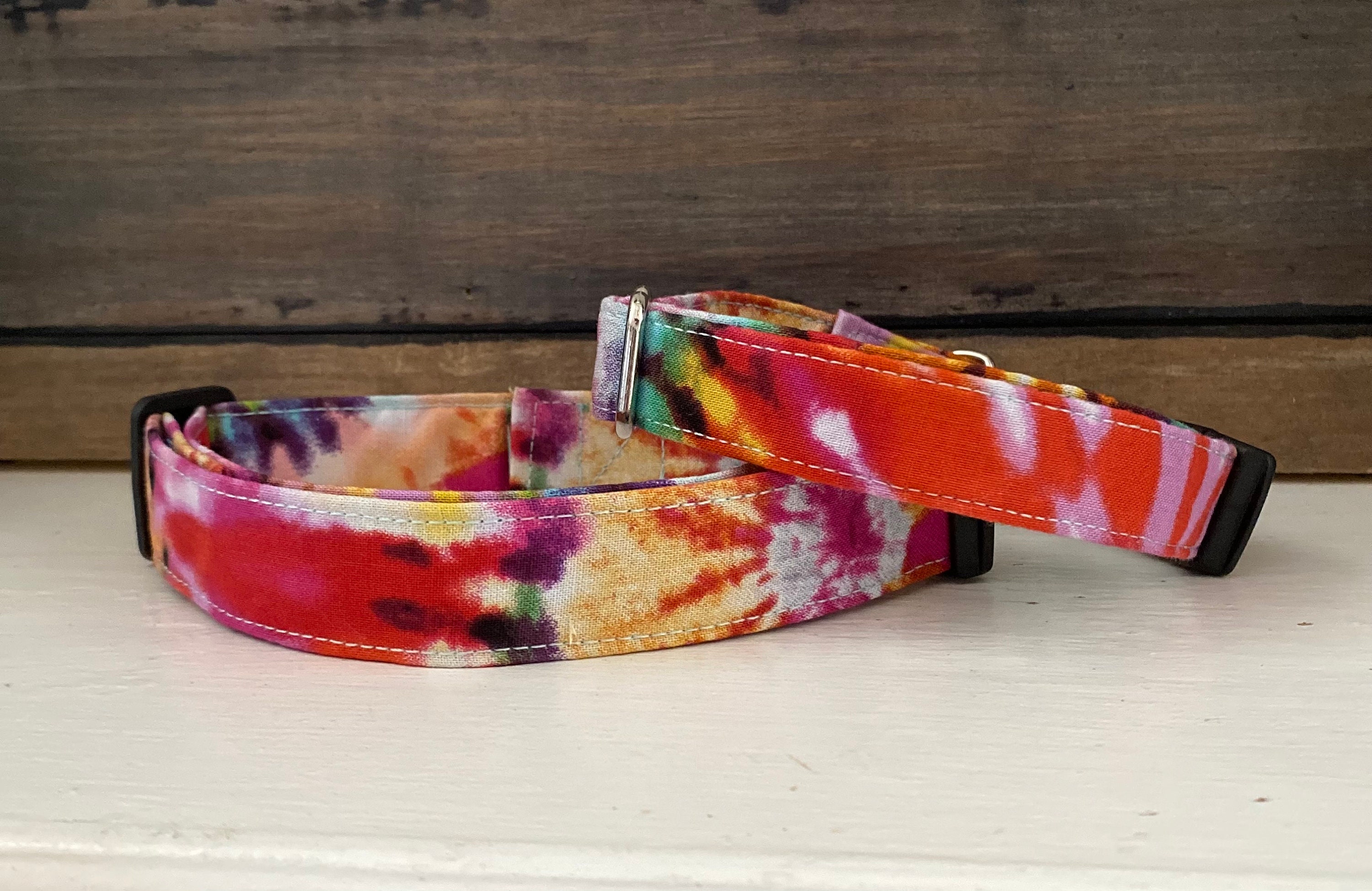 Tie Dye Dog Collar, Multicolored Adjustable Pet Collar, Dixie Lane ...