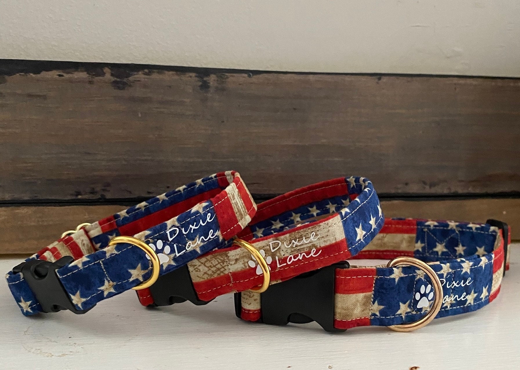Customized Patriotic Flag Dog Collar, American Flag, USA, Free ...