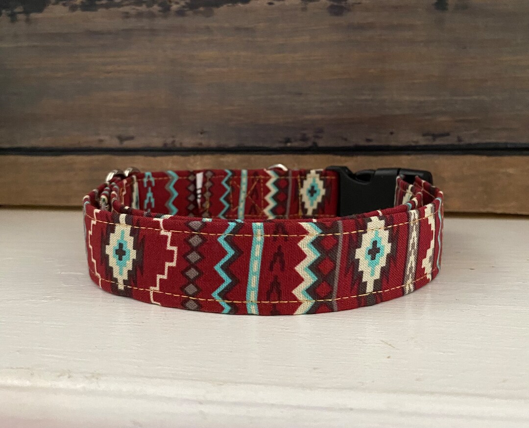 Aztec Dog Collar • Red Aztec Print • Navajo • Western Dog Collar • Red ...