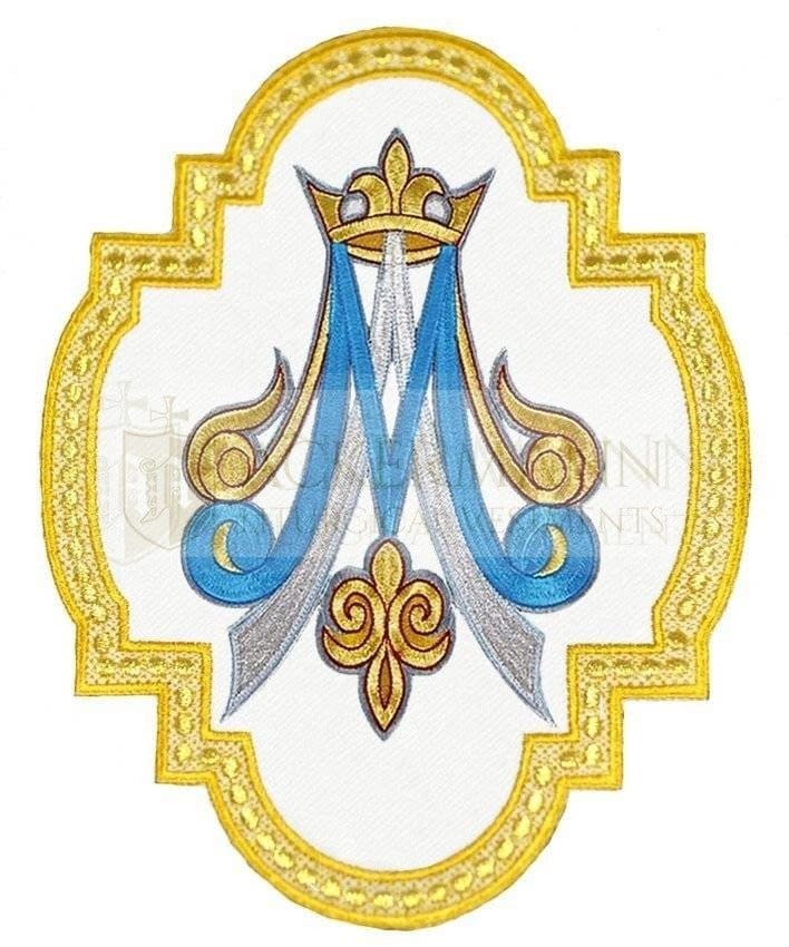 Marian Embroidered Applique,liturgical Church Emblem. - Etsy