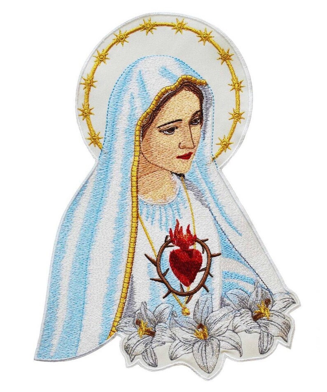Marian Embroidered Applique,liturgical Church Emblem. - Etsy