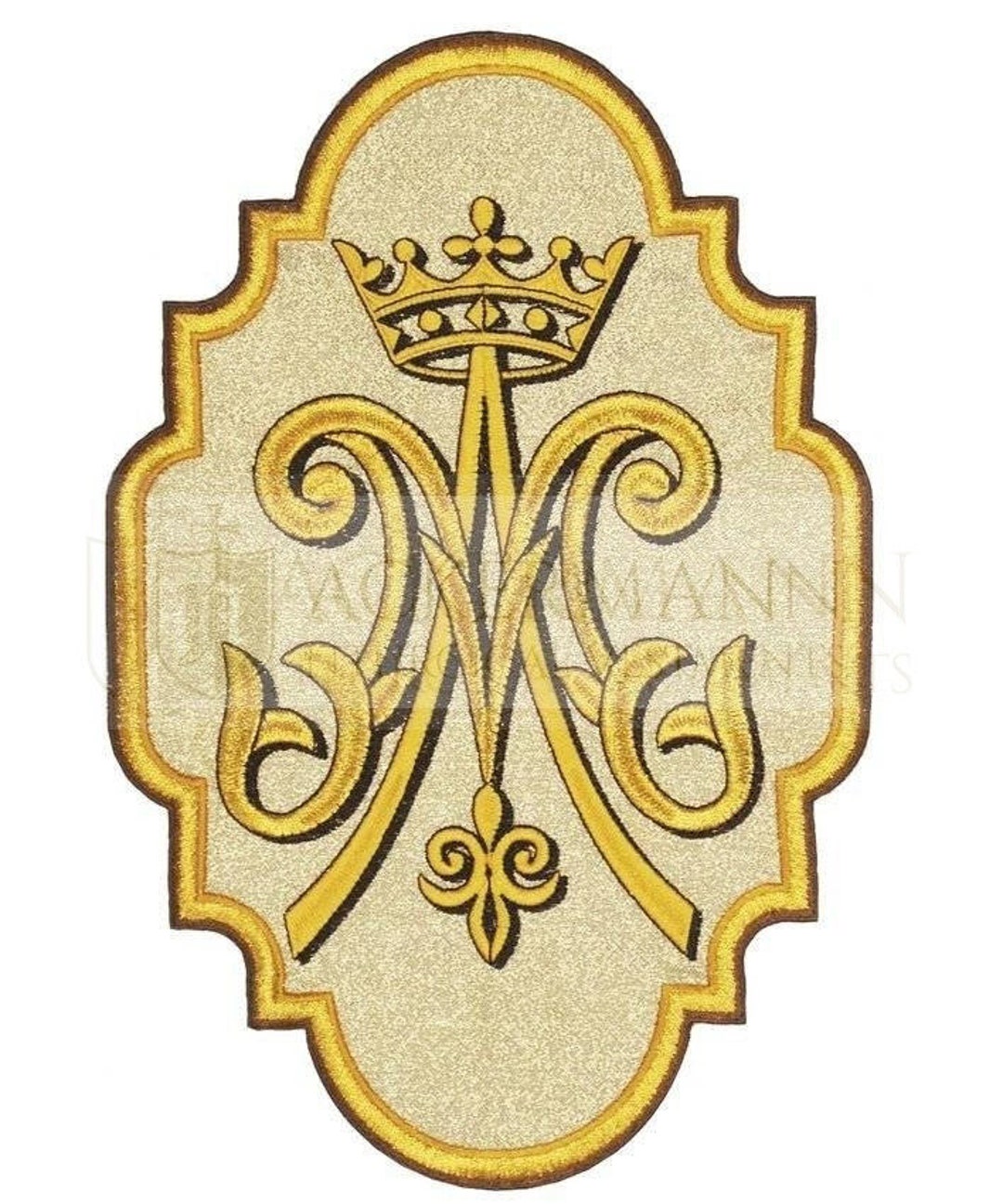 Marian Embroidered Applique,liturgical Church Emblem. - Etsy