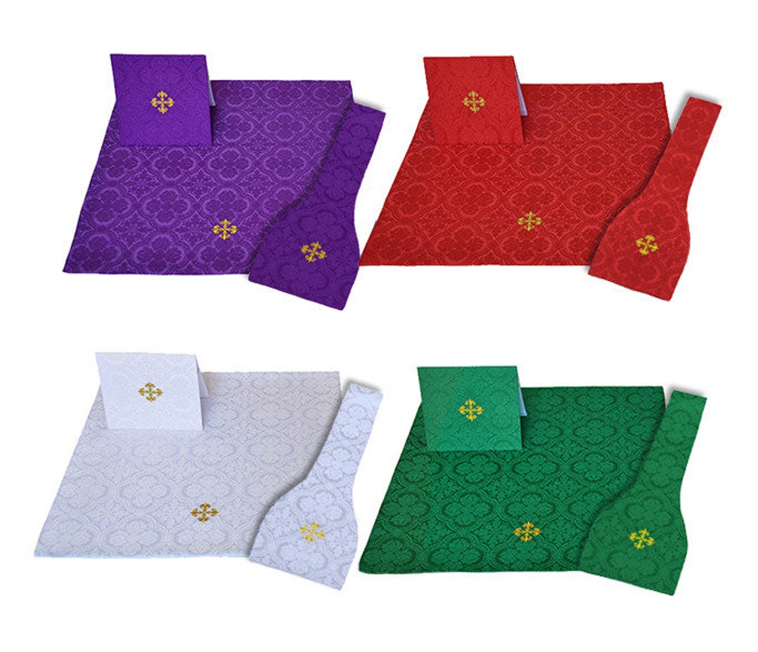 Set of 4 Burses, Maniples and Chalice Veils,four Colors Set White ...