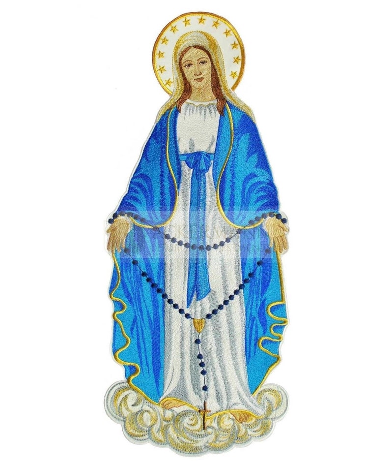 Embroidered Applique "our Lady of the Rosary",liturgical Church Emblem ...